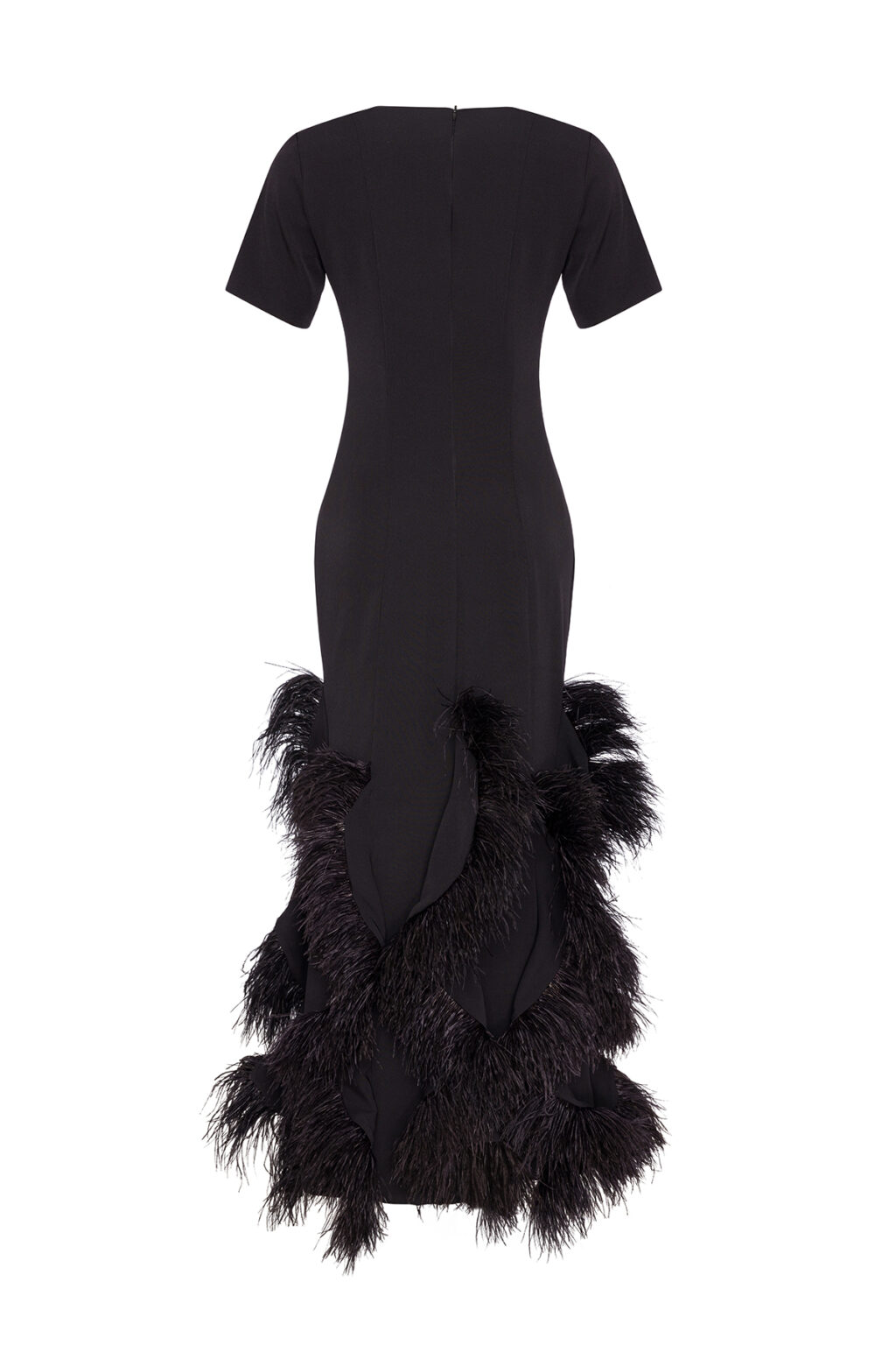 AALIYAH DRESS - NANA GOTTI Feather-Trim Maxi Dress